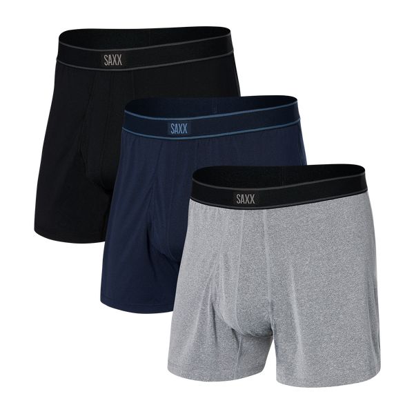 Daytripper 3-Pack Loose Boxer - Black/Navy Heather/Grey Heather | – SAXX Underwear Canada