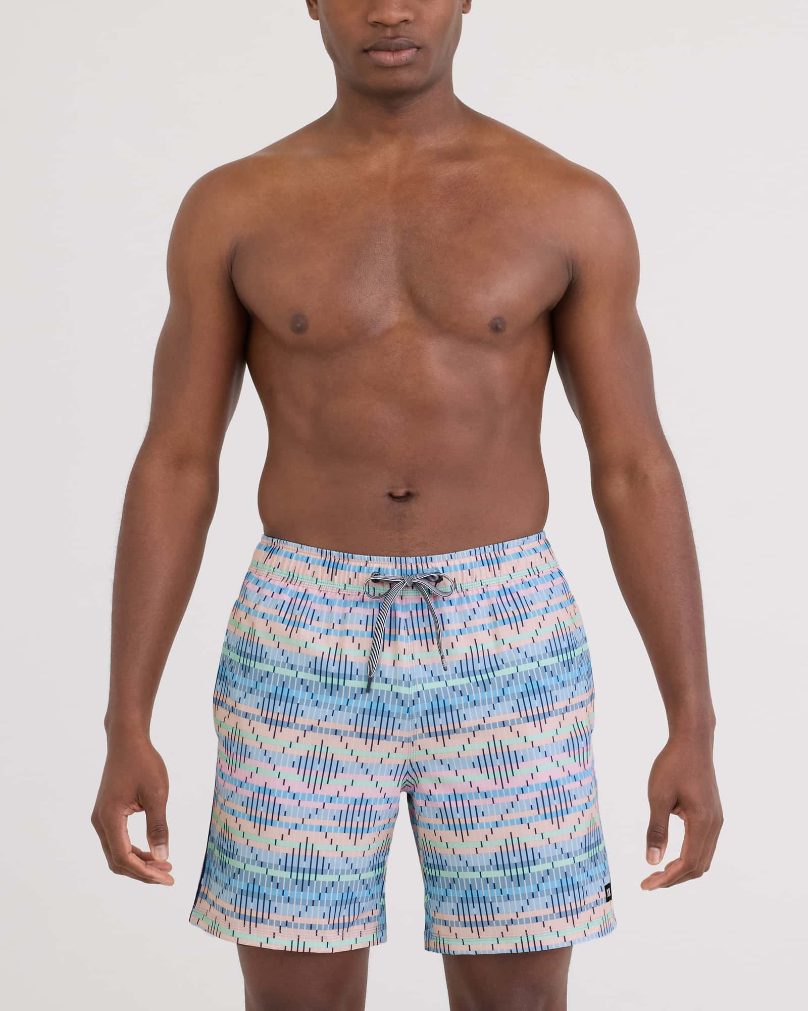 Oh Buoy 2N1 Stretch Swim Trunk - Boardwalk Geo-Multi | SAXX Underwear