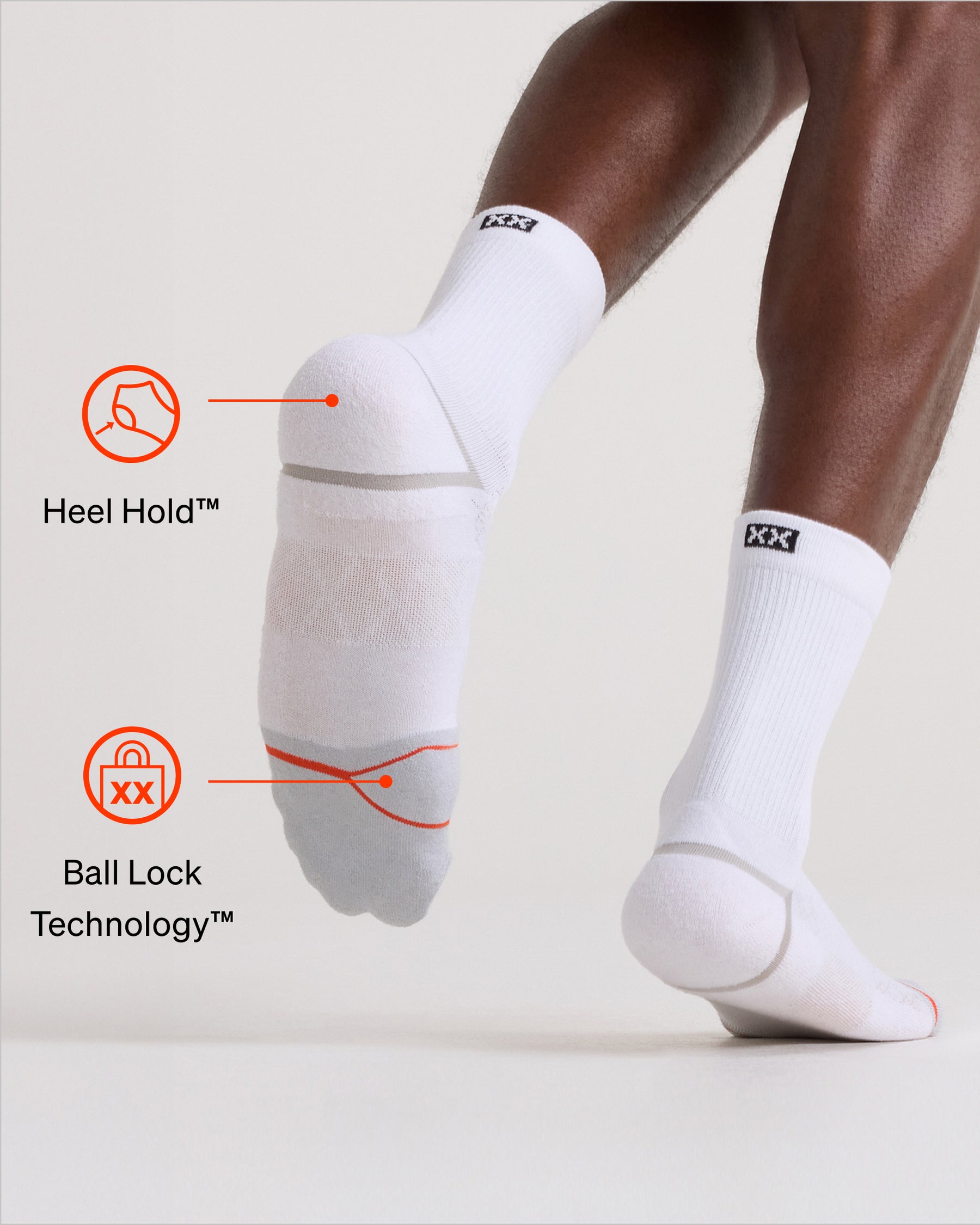 Ball Lock Performance Crew Sock - White | SAXX Underwear