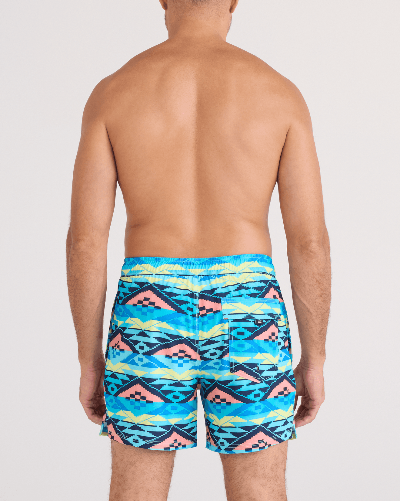 Oh Buoy 2N1 Swim Trunk 5" - Geo Gradient-Aqua | SAXX Underwear
