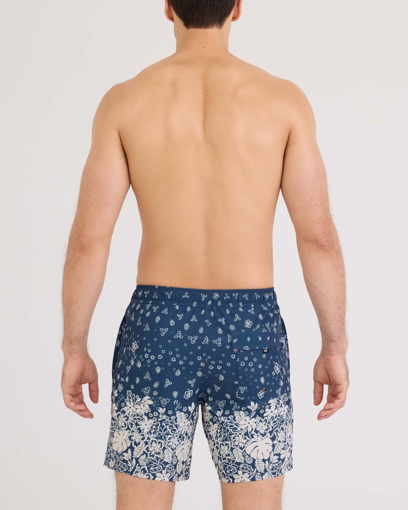 Oh Buoy 2N1 Stretch Swim Trunk - Bandana Tropic-Indigo | SAXX Underwear