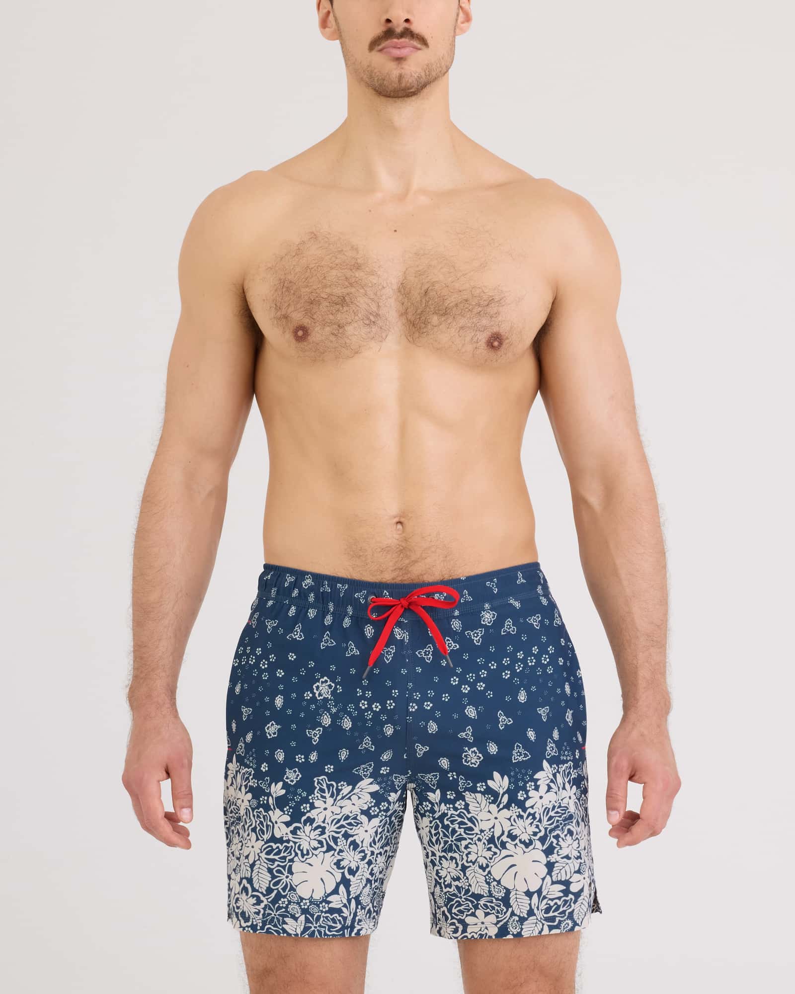 Oh Buoy 2N1 Stretch Swim Trunk - Bandana Tropic-Indigo | SAXX Underwear